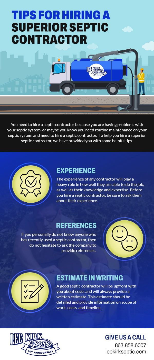 Tips for Hiring a Superior Septic Contractor [infographic] - Lee Kirk ...